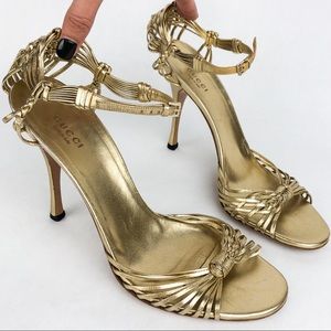 Gucci | Shoes | Gucci Gold Metallic Heels | Poshmark